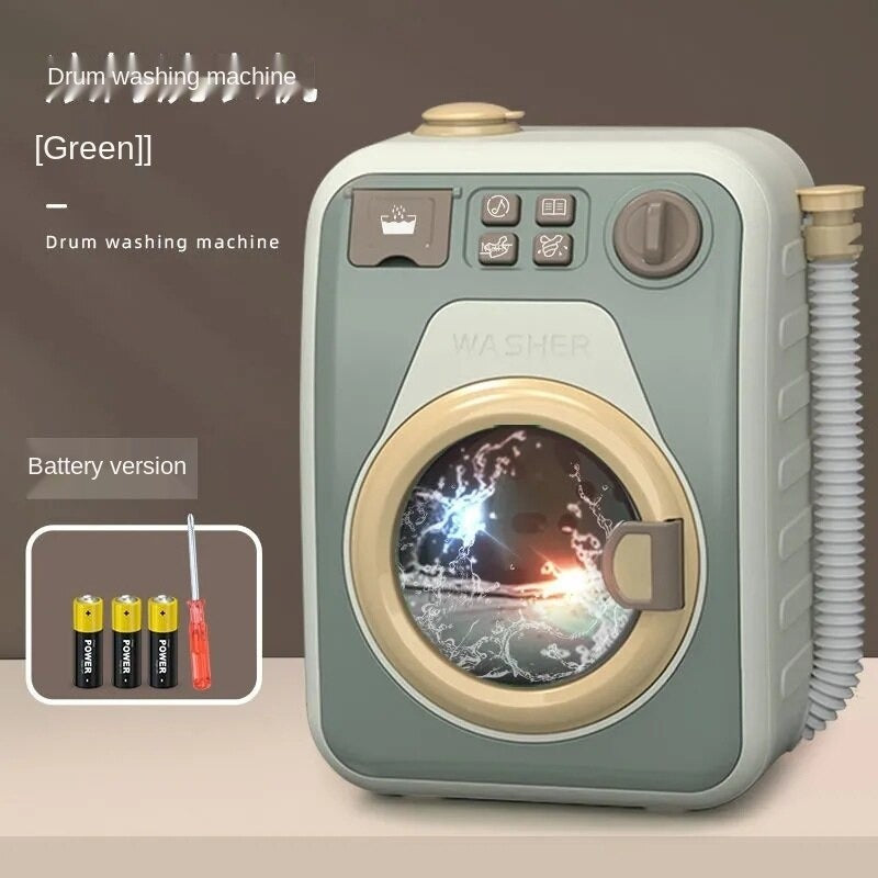 Childrens Electric Mini Washing Machine Toy Play House Doll Set Kids T ...