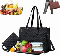 2 in 1 Lunch Tote Bag for Women, 5.6 Inch Leakproof Tote Bags with Ins ...