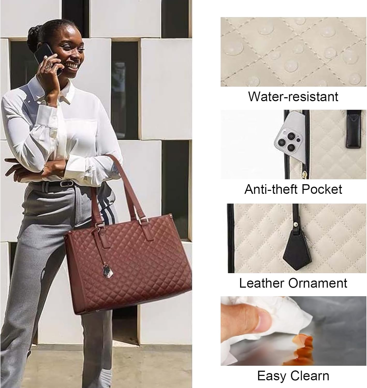 2 in 1 Lunch Tote Bag for Women, 5.6 Inch Leakproof Tote Bags with Ins ...